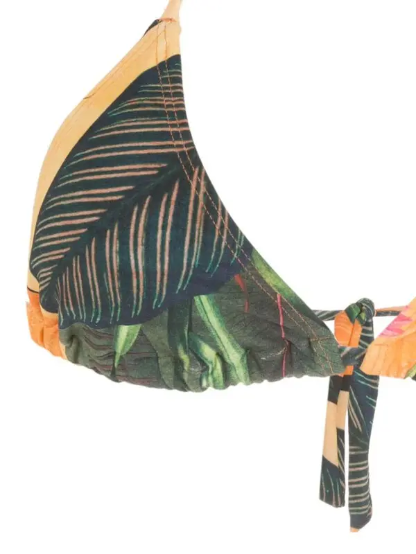 LYGIA & NANNY Iasmim Leaf-print Bikini Top - Yellow