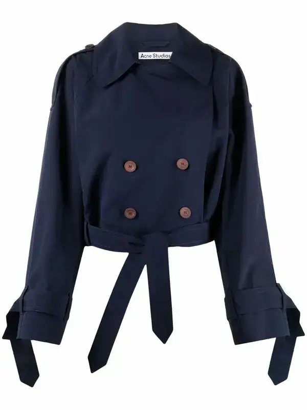 Acne Studios Cropped Trench Jacket - Blue | Editorialist