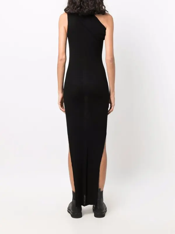 rick owens ribbed one shoulder dress Rick Owens Ribbed One Shoulder Dress In Amethyst in Amethyst