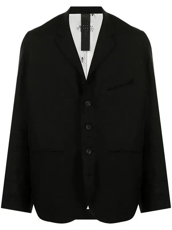 The Viridi-Anne Linen Broad Jacket - Black | Editorialist