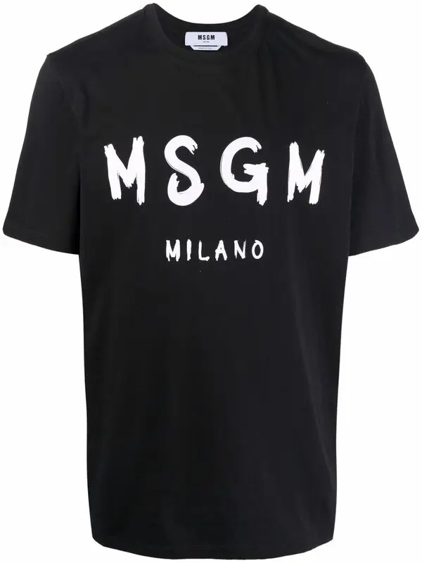 MSGM Logo-print Cotton T-shirt - Black