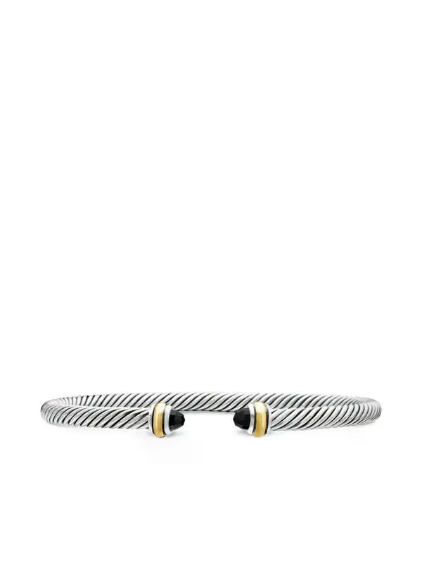 David Yurman 18kt Yellow Gold And Sterling Classic Cable Bracelet - Silver