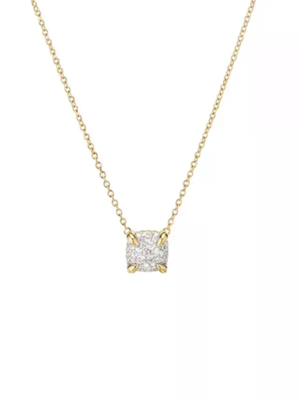David Yurman 18kt Yellow Petite Chatelaine Diamond Necklace - Gold
