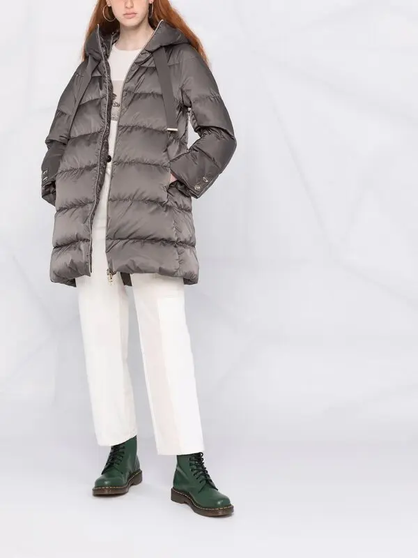 Herno Hooded Padded Coat - Grey