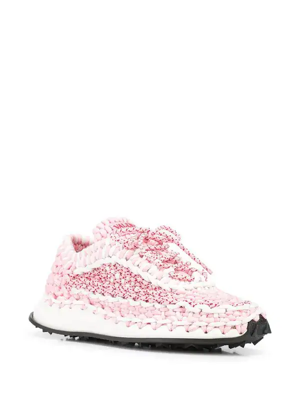 Valentino Garavani Crochet Low-Top Sneakers Pink Editorialist