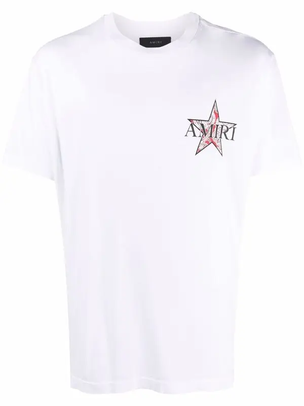 Amiri Star Logo-Print Cotton T-Shirt - White | Editorialist