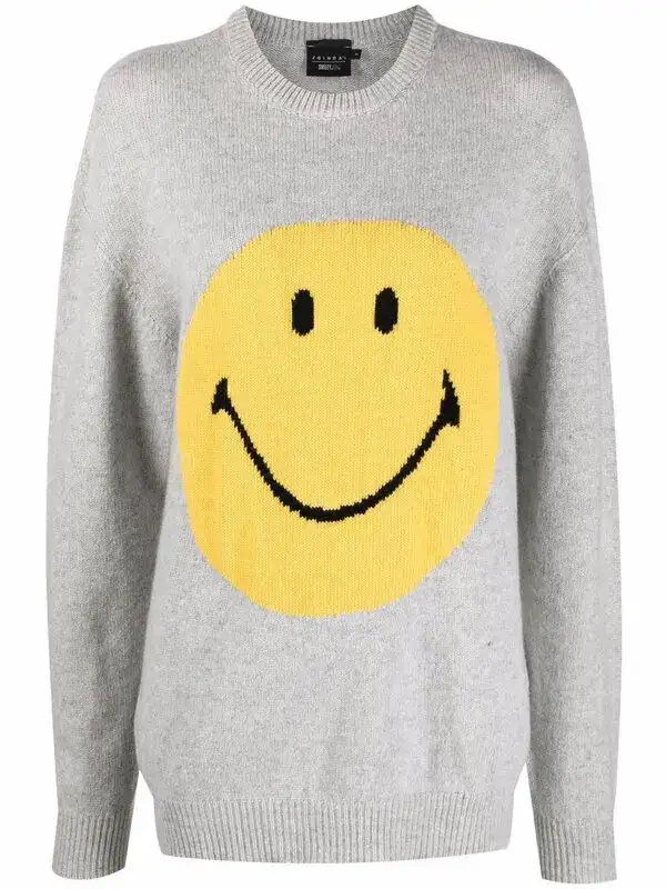 Joshua Sanders Smiley Knitted Jumper - Grey | Editorialist