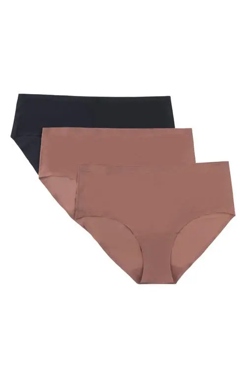 Uwila Warrior No Brainer Assorted 3-pack Seamless Full Briefs - 2 Toffee And 1 Tap Shoe Black