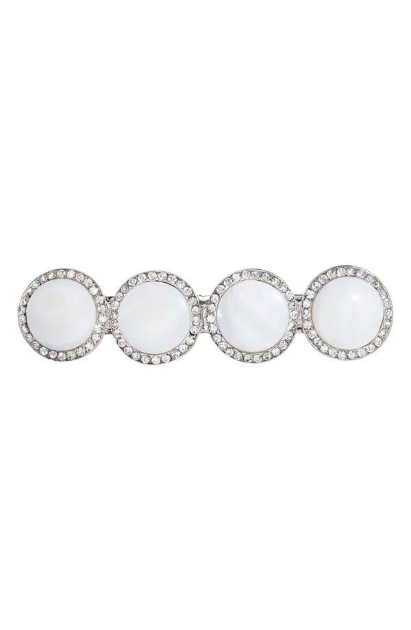 Tasha Large Pearly Barrette - White | Editorialist display picture 1