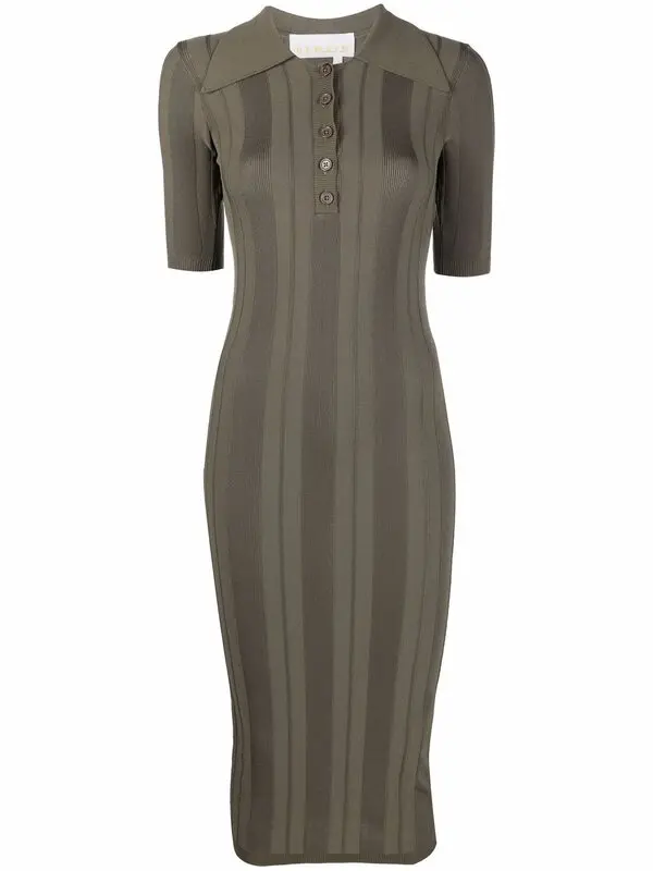 Remain Birger Christensen Ribbed-Knit Polo Dress In Green - 26% Off |  Editorialist