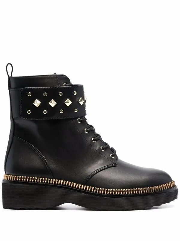Michael Kors Haskell Spike-strap Leather Boots