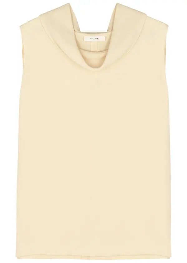 The Row Galya Cream Funnel-Neck Top In Off White 41% Off