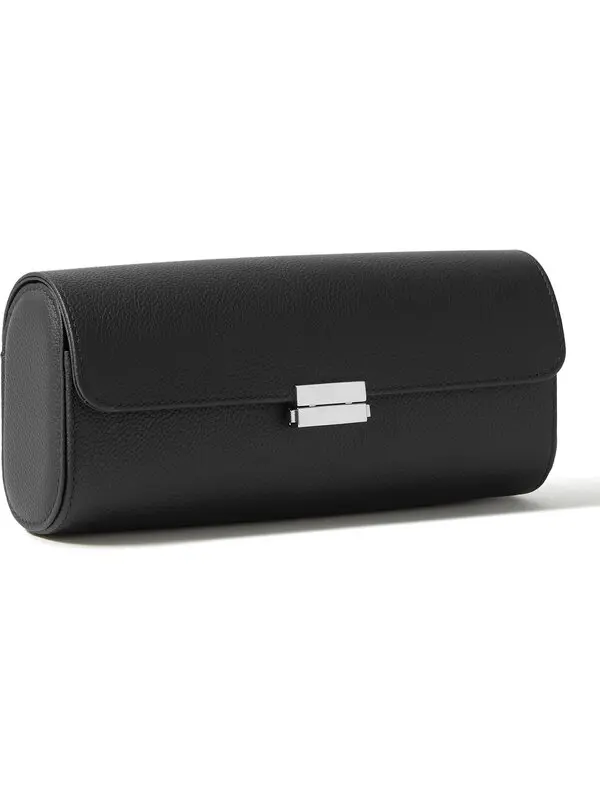 SCATOLA DEL TEMPO Full-grain Leather Watch Roll - Black