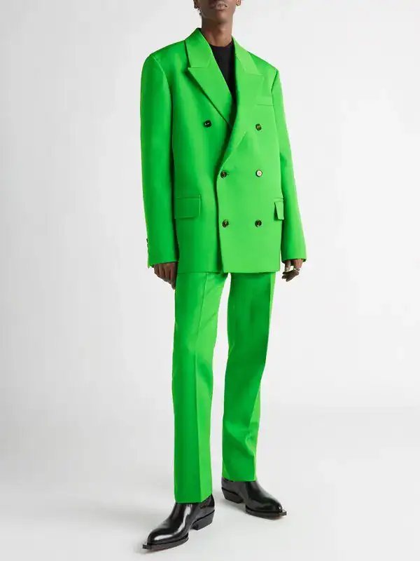 スーツ BOTTEGA VENETA Double-breasted Suit Bottega Veneta Double-Breasted Wool Suit Jacket - Green | Editorialist