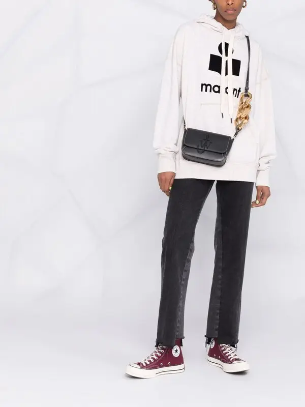 MARANT ETOILE Mansel Logo-print Hoodie - Neutrals
