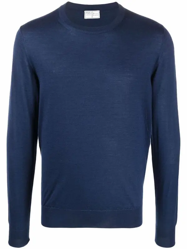 Fedeli Rib-trimmed Jumper - Blue