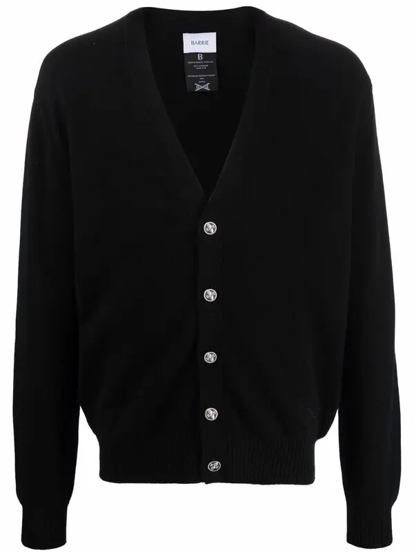 BARRIE Buttoned-up Cashmere Cardigan - Black