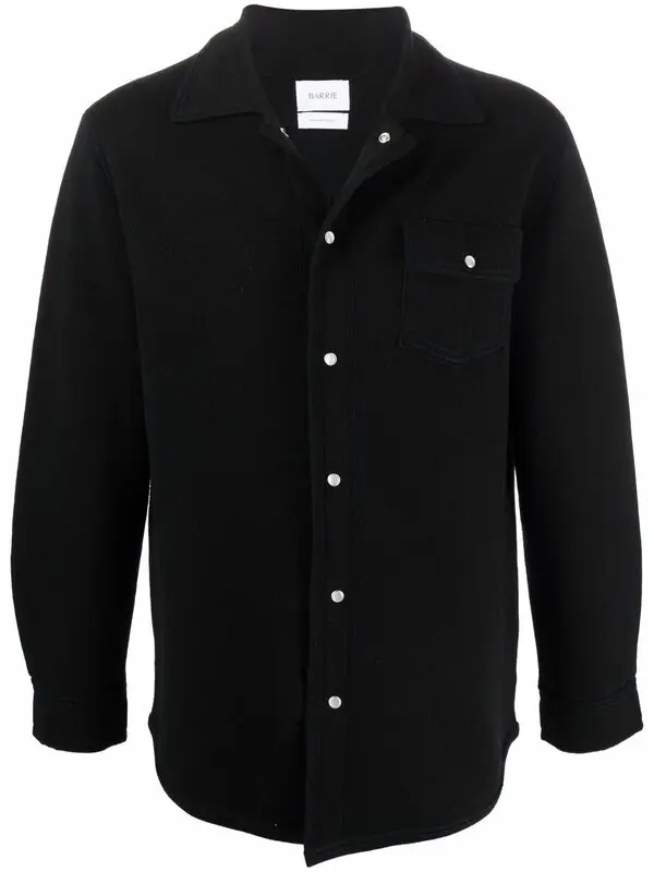 BARRIE Flap-pocket Cashmere Overshirt - Black