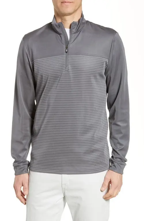 Cutter & Buck Traverse Stripe Quarter Zip Pullover - Elemental Grey
