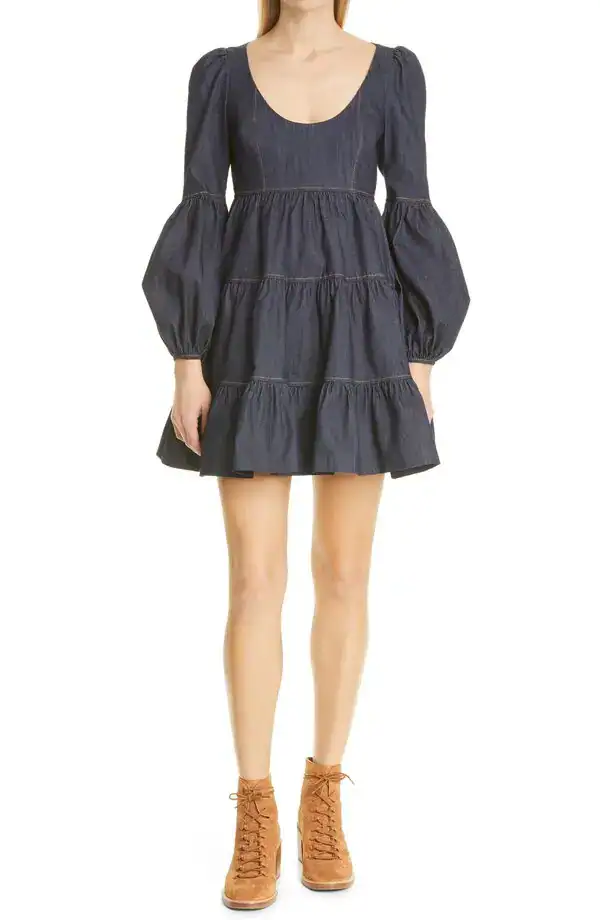 Cinq  Sept Rose Long Sleeve Stretch Denim Dress In Indigo - 61% Off |  Editorialist