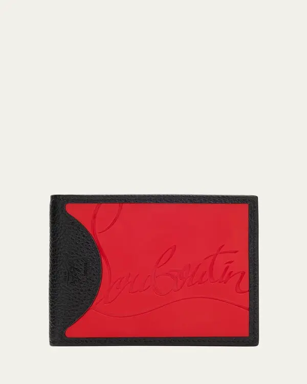 CHRISTIAN LOUBOUTIN Coolcard Two-tone Leather Wallet - Black