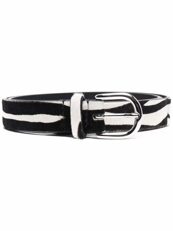 Isabel Marant Zap Zebra-Pattern Belt In Black - 50% Off  display picture 2
