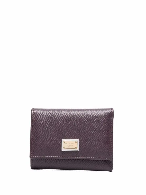 Dolce & Gabbana Logo Plaque Tri-fold Wallet - Red