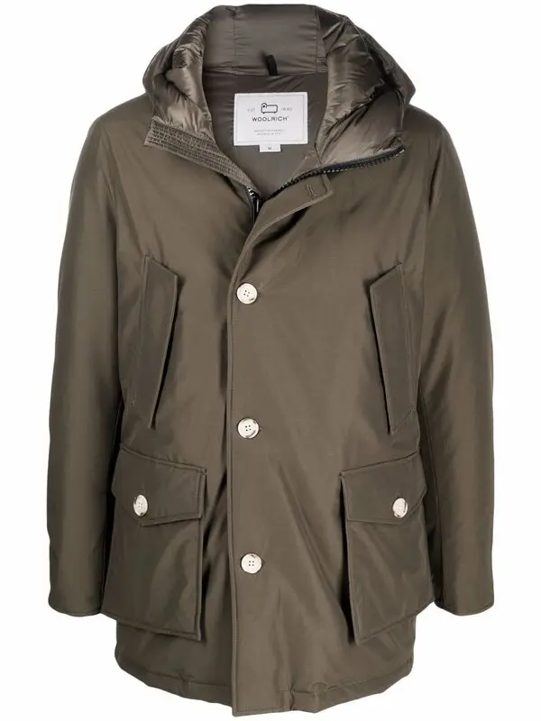 Woolrich Hooded Padded Coat - Green