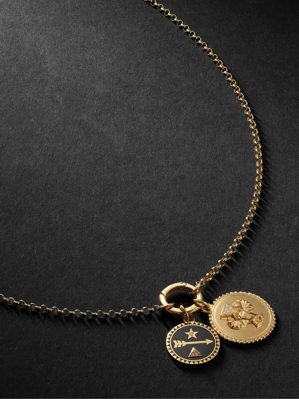 FOUNDRAE 18-karat Diamond And Enamel Necklace