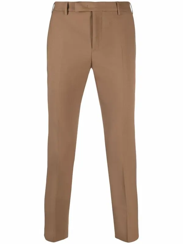 PT TORINO Pressed-crease Slim-fit Trousers - Brown
