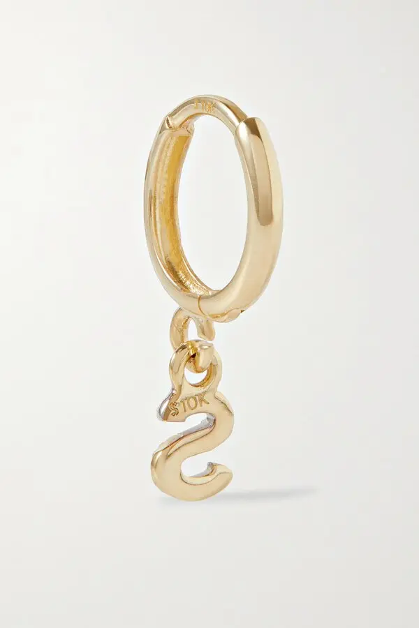STONE AND STRAND Initial Diamond Earring