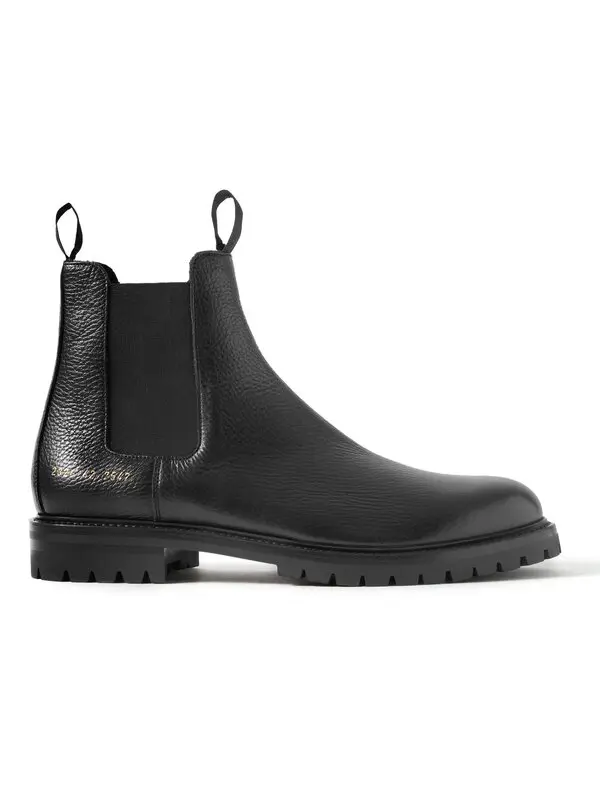 Common Projects Full-Grain Leather Chelsea Boots Eu 46 In Black