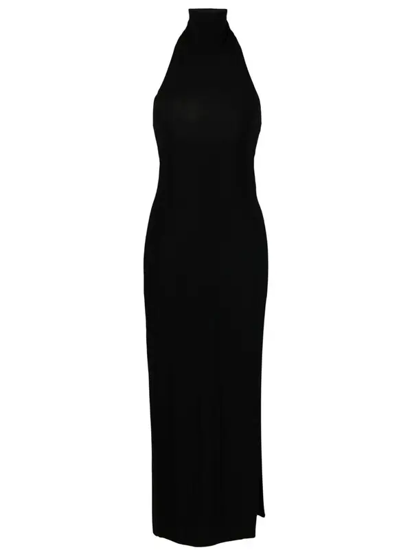 Norma Kamali Side-slit Halter Dress - Black