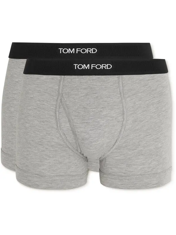 TOM FORD Two-pack Stretch Cotton And Modal-blend Boxer Briefs