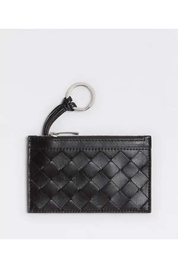 Bottega Veneta Key Pouch - Silver | Editorialist