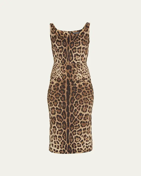 Dolce & Gabbana Print Slim Midi Dress - Leopard