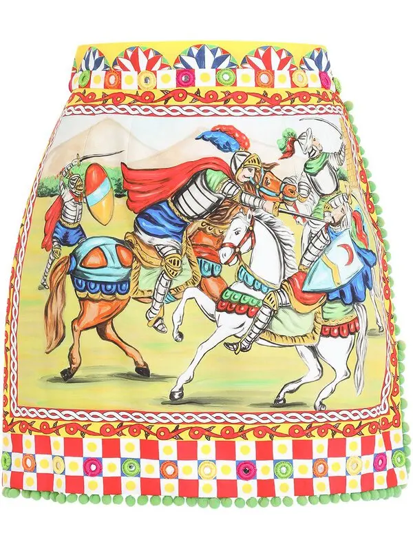 Dolce & Gabbana Carretto-print Mini Skirt