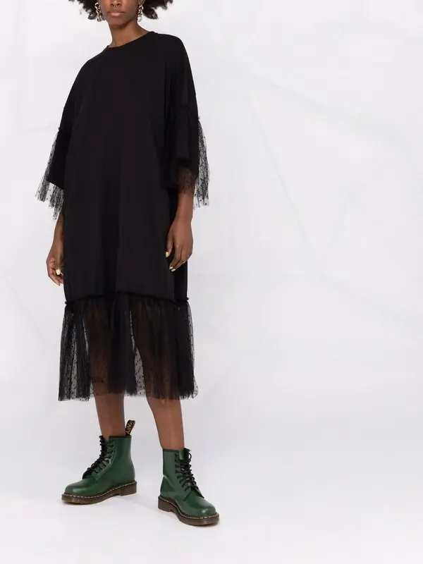red valentino t shirt dress Red Valentino Point D'Esprit T-Shirt Dress - Black