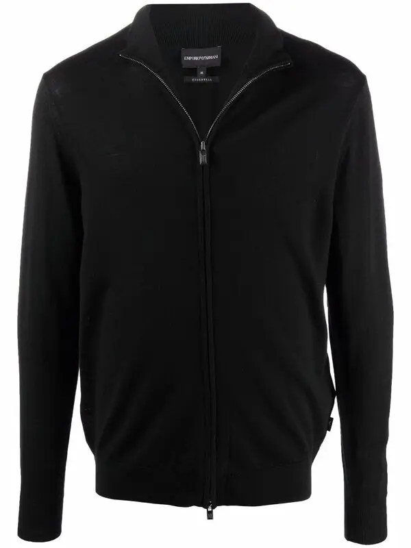 Emporio Armani Zip-up Virgin Wool Cardigan