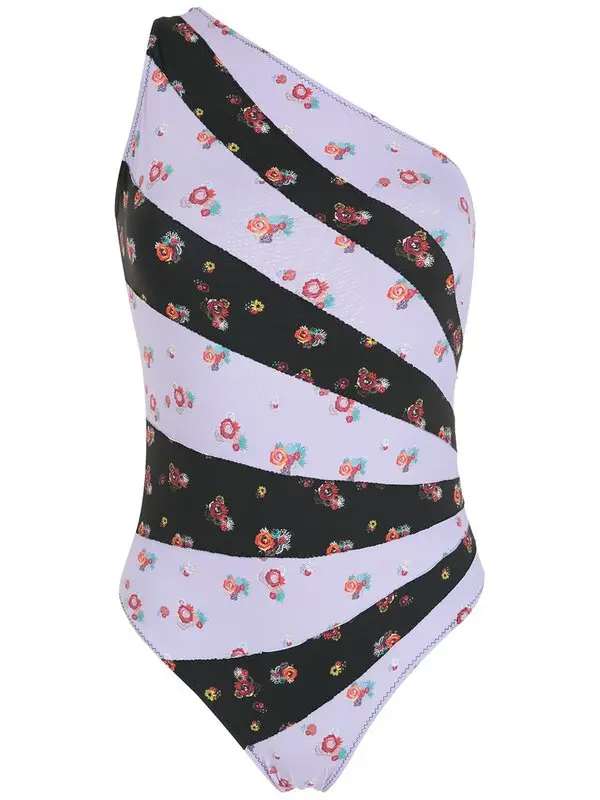 AMIR SLAMA One-shoulder Printed Swimsuit