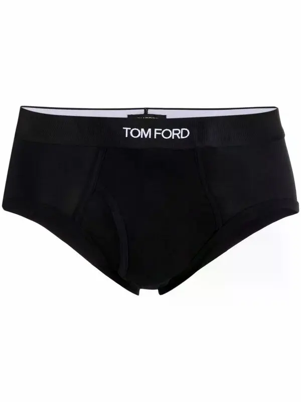 TOM FORD Logo-waistband Briefs - Black