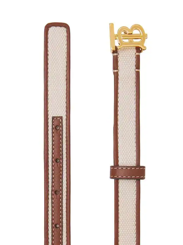 Burberry Signature logo leather trim belt Burberry Men main image 2