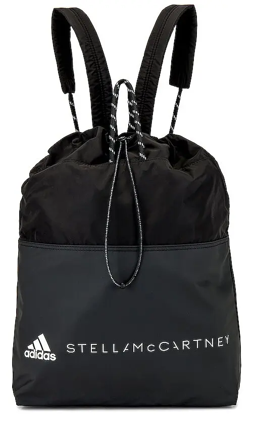 Adidas By Stella Mccartney Asmc Gym Sack In Black Black White