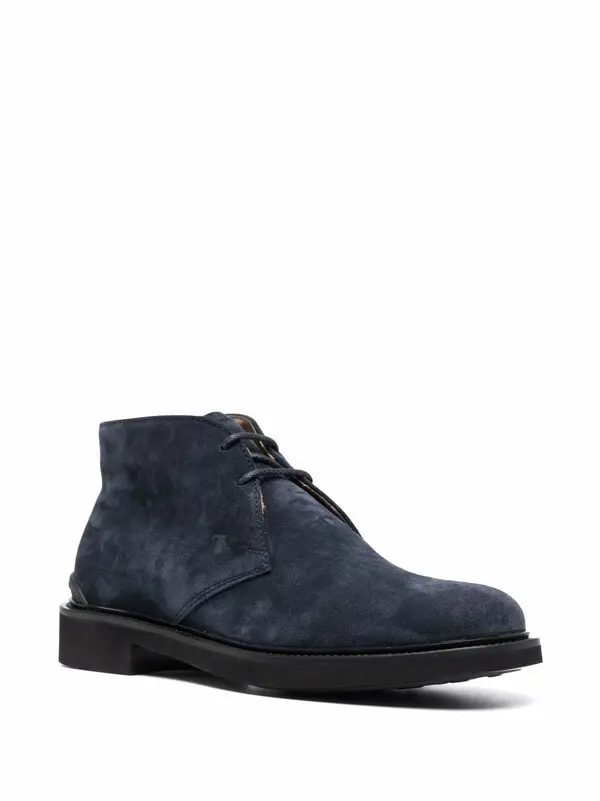 TOD'S Lace-up Suede Boots - Blue
