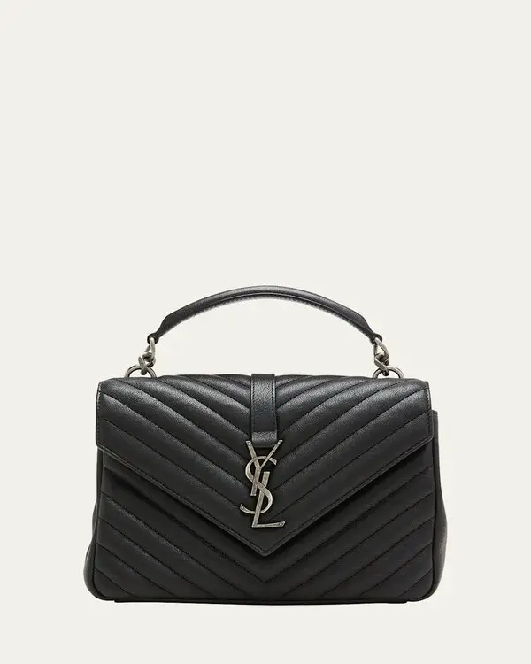 Saint Laurent College Medium Monogram Ysl V-flap Crossbody Bag - One ...