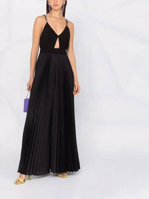 gloria chain strap pleated maxi dress Gloria Chain Strap Pleated Maxi Dress