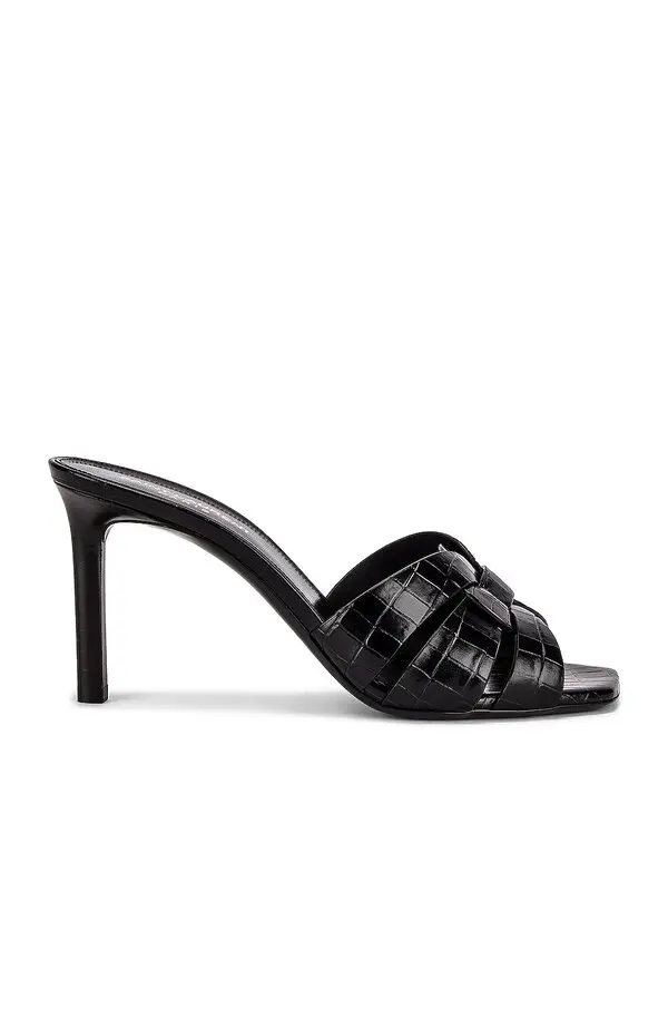 Saint Laurent Tribute Embossed Croc Mules