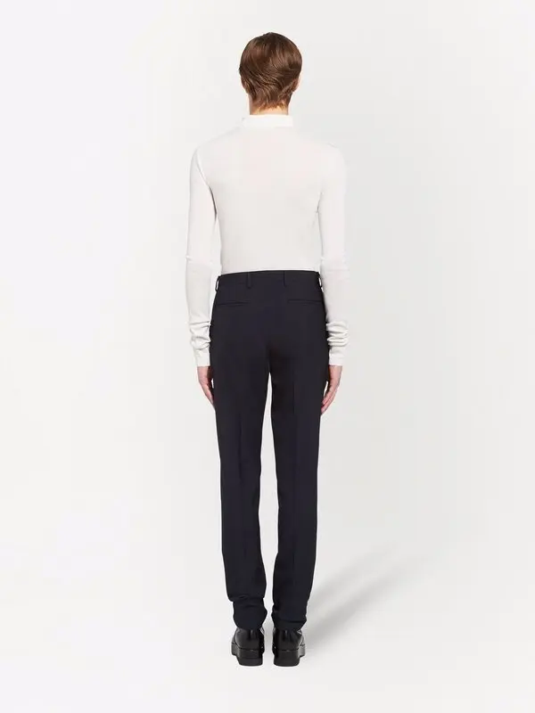Prada Pressed-crease Tailored Trousers - Blue