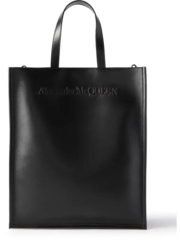 特価/Alexander McQueen NORTH SOUTH /トートバッグ Alexander Mcqueen North South Logo-Embossed Leather Tote Bag