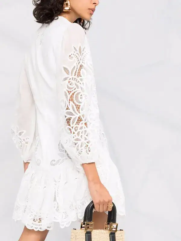 zimmermann mae lace mini dress Zimmermann Mae Lace Button-Front Mini Dress In White - 44% Off